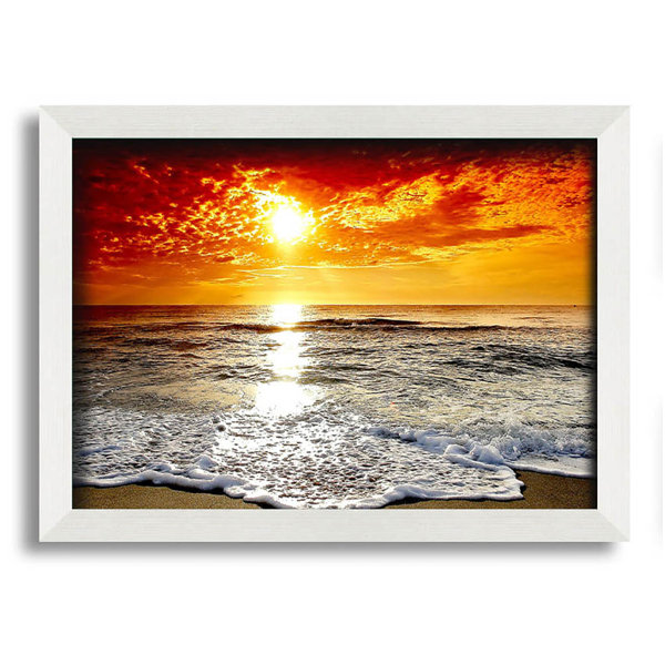 Haus am Meer Seaside Sunset Gerahmter Druck Wandkunst | Wayfair.de